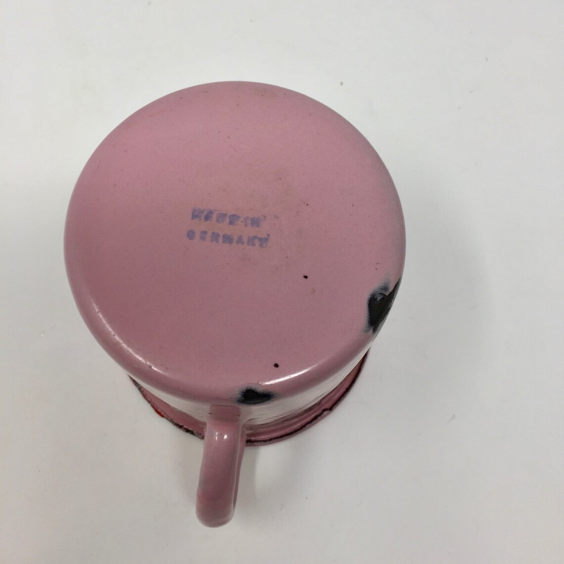 Vintage Child's Pink German Enamel Two Handled Cup Mug - Etsy
