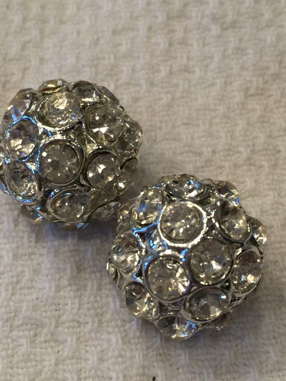 Vintage Half Round Rhinestone Button 3/4 - Etsy