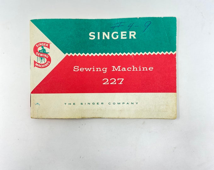 Singer Sewing Machine 227 Instruction Booklet, 1965 - Etsy