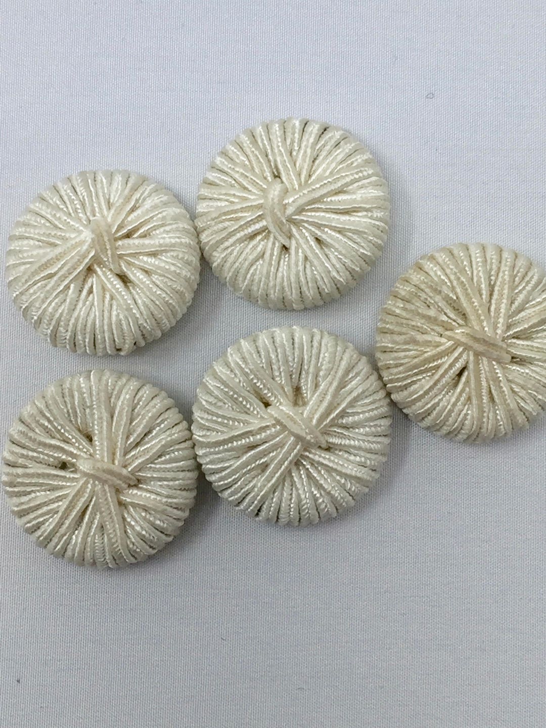 Medium Vintage White Corded Fabric Button, 1" - Etsy