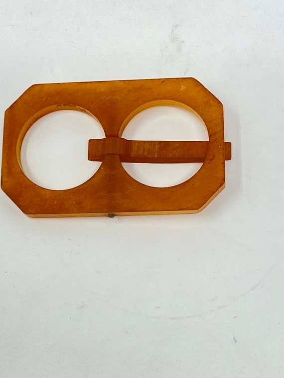 Very Neat Vintage Modified Rectangle Marbled Yellow B… - Gem