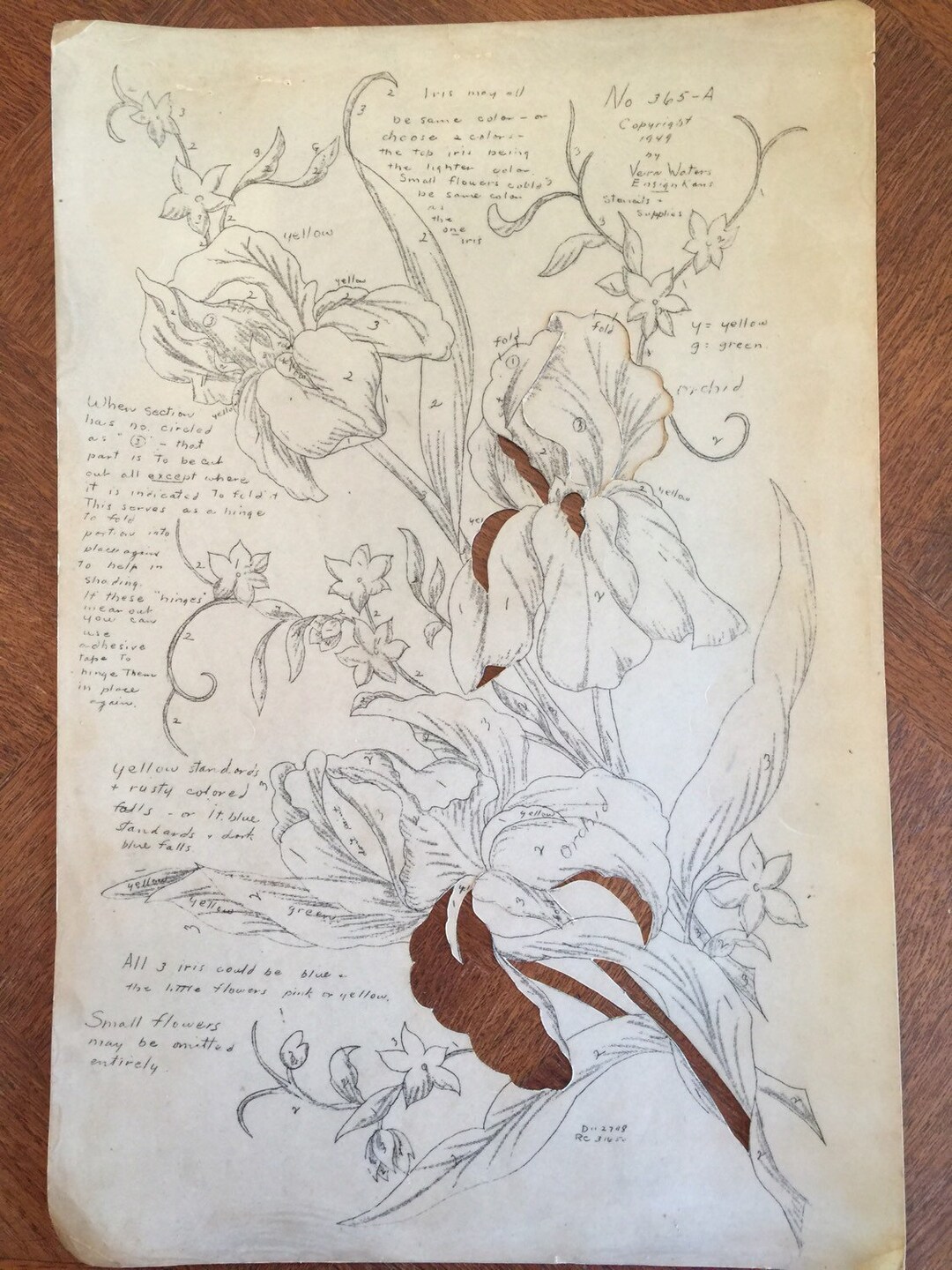 Vintage Wax Stencil, Bunch of Roses Stencil; Vera Waters; 4 Parts, Cut ...