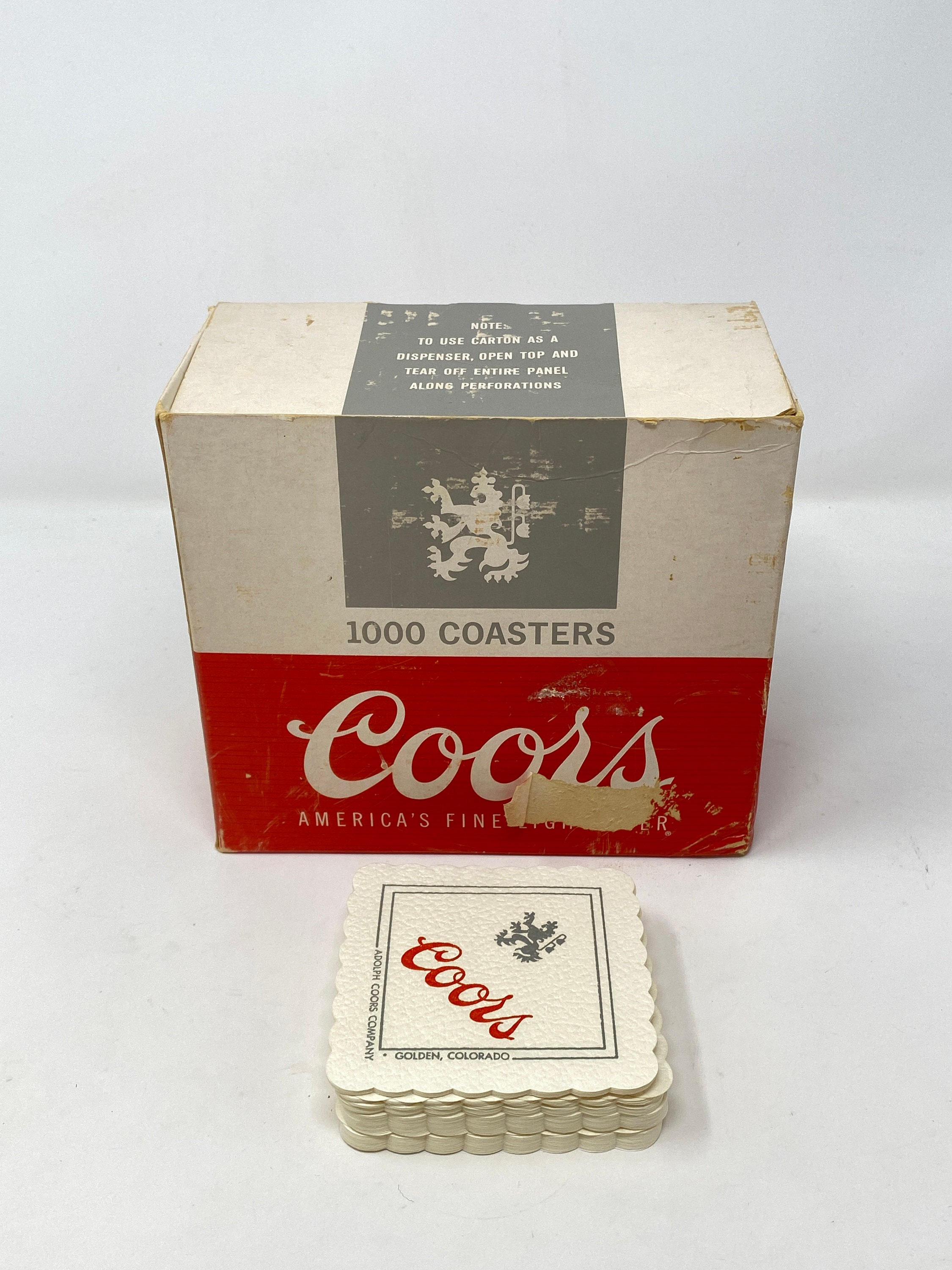 Vintage Coors Original Box of Coors Paper Coasters Box Holds - Etsy