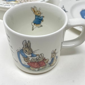 Wedgwood Peter Rabbit Porcelain Child's Plate, 7"; Bowl and Cup, Great ...