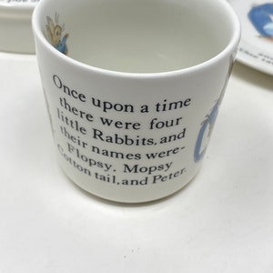Wedgwood Peter Rabbit Porcelain Child's Plate, 7"; Bowl and Cup, Great ...