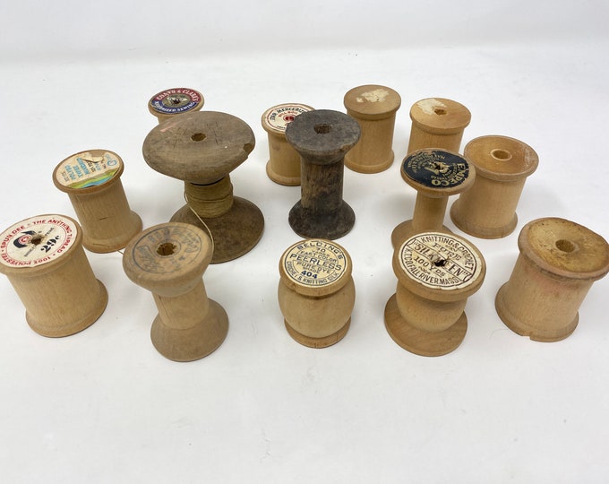 14 Vintage Wooden Thread Spools, Different Sizes, 6 Unusual Shapes - Etsy