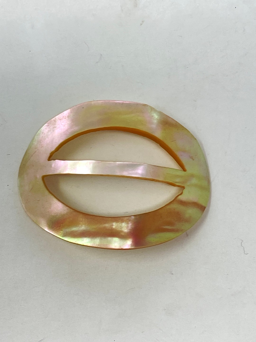 Antique Vintage Curved Iridescent Shell Belt Buckles Slide - Etsy