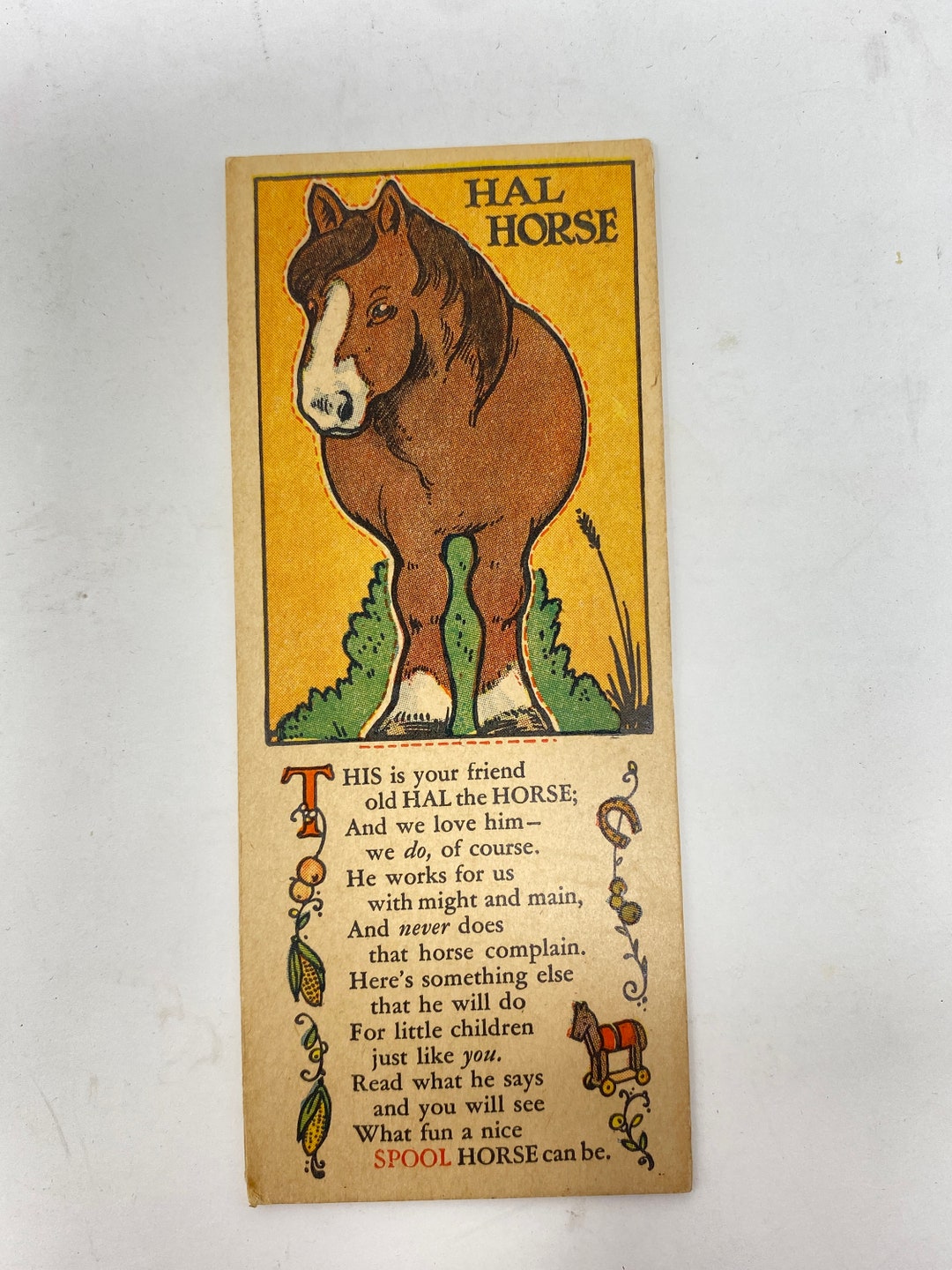 Antique Vintage O.N.T. Spool Zoo No. 4 Hal Horse Spool Pet - Etsy