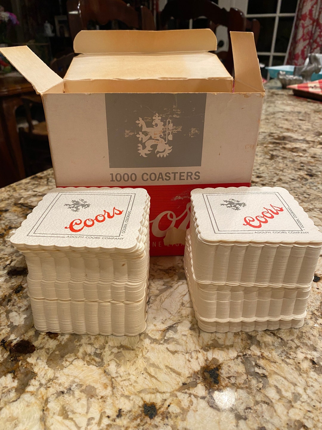 Vintage Coors Original Box of Coors Paper Coasters, Box Holds 1000 and ...