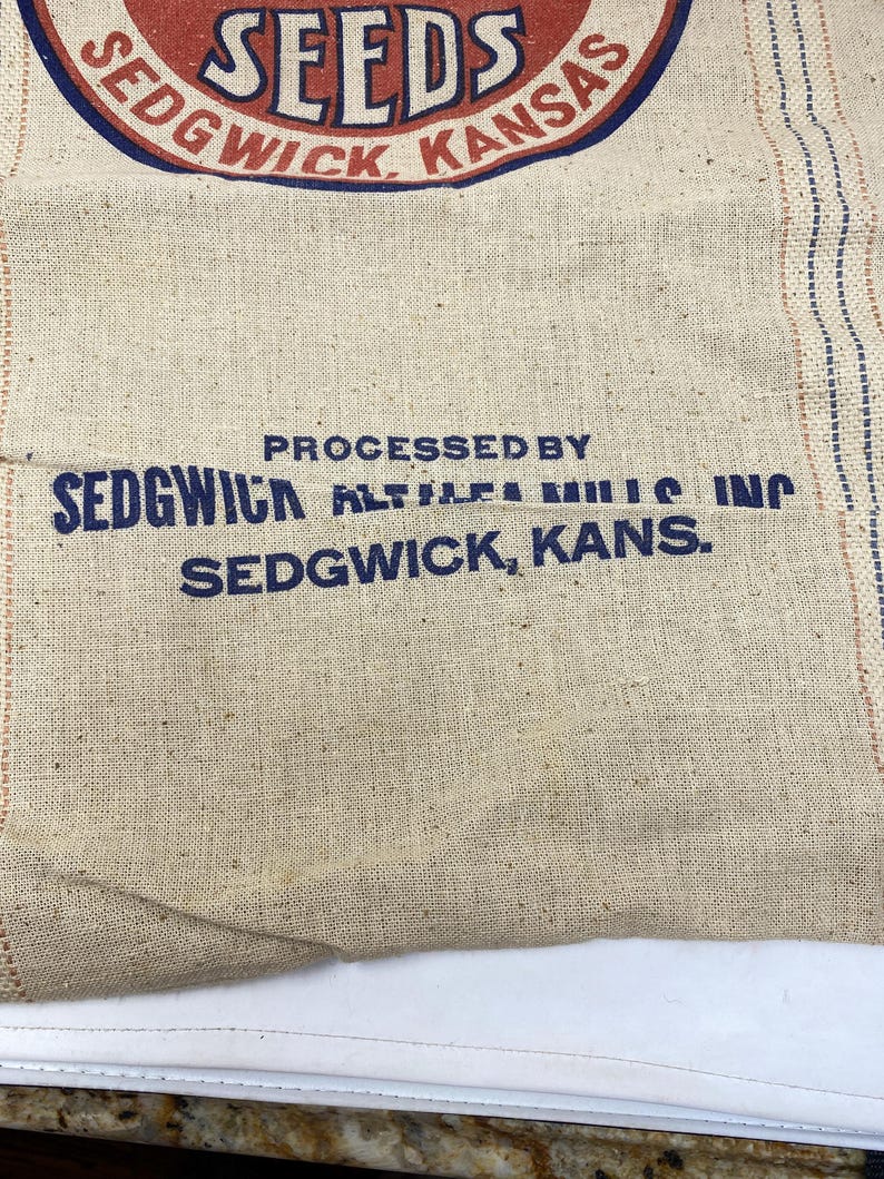 Reserved -vintage SAM Seeds Sedgwick, Kansas Alfalfa Seed Bag, Grain ...