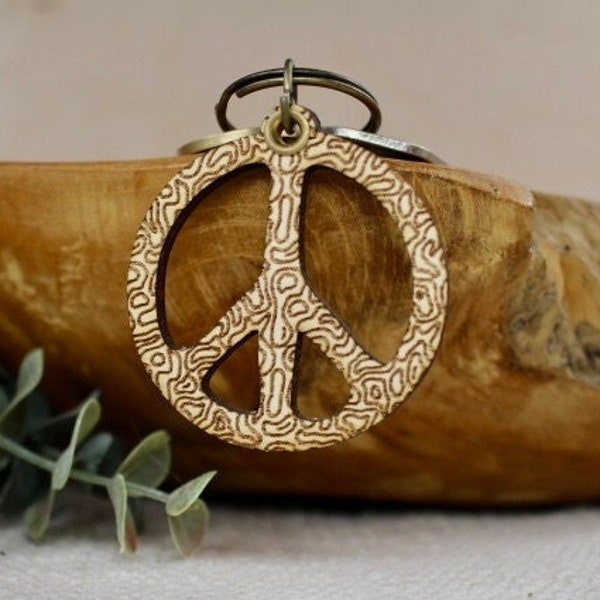 Peace Sign Keychain - Etsy