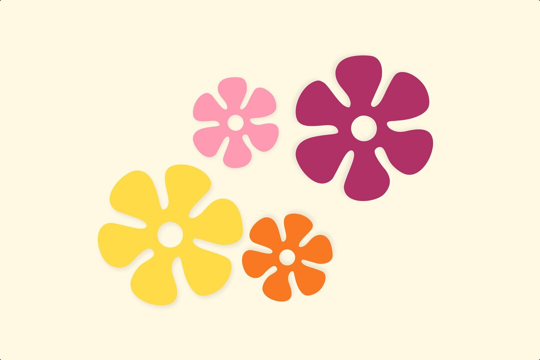 2 Pack Groovy Flower Decal - Bumper Sticker - Laptop Decal - 60's Retro ...