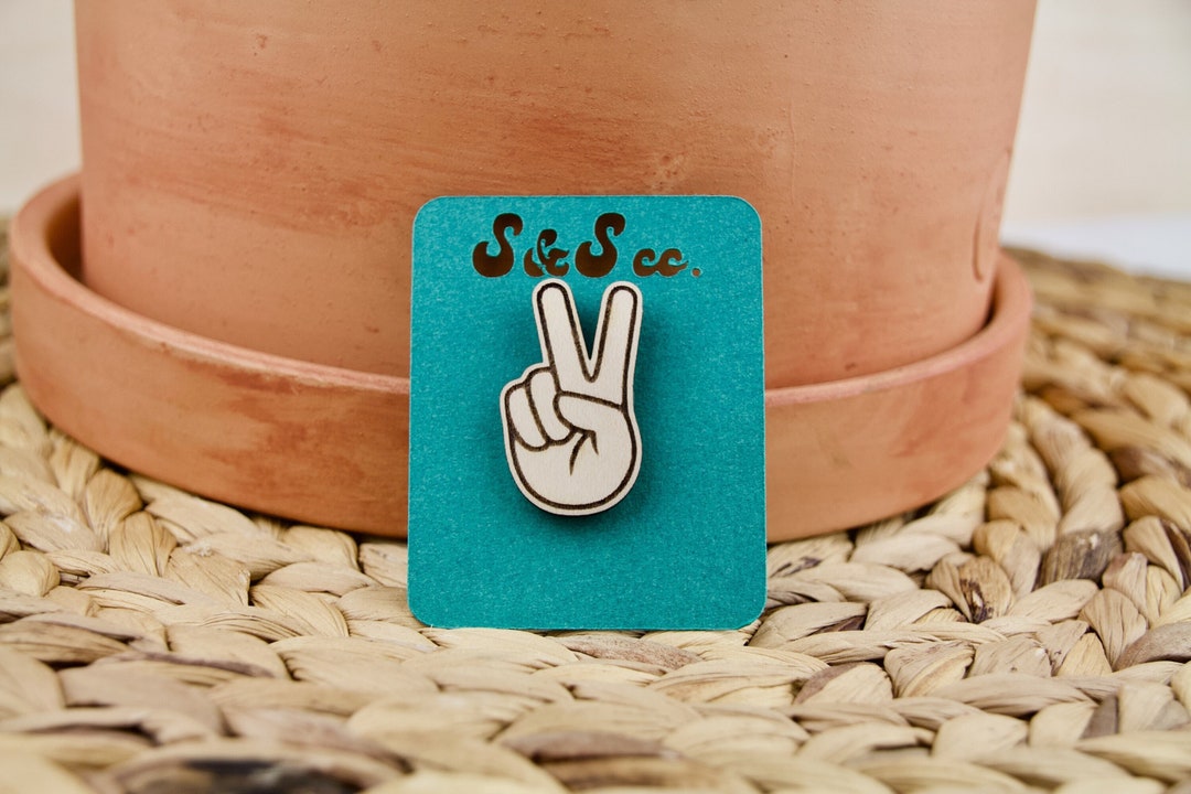 Deuces Peace Sign Pin - the Goodbye No Worries Cute Enamel Pin Style ...