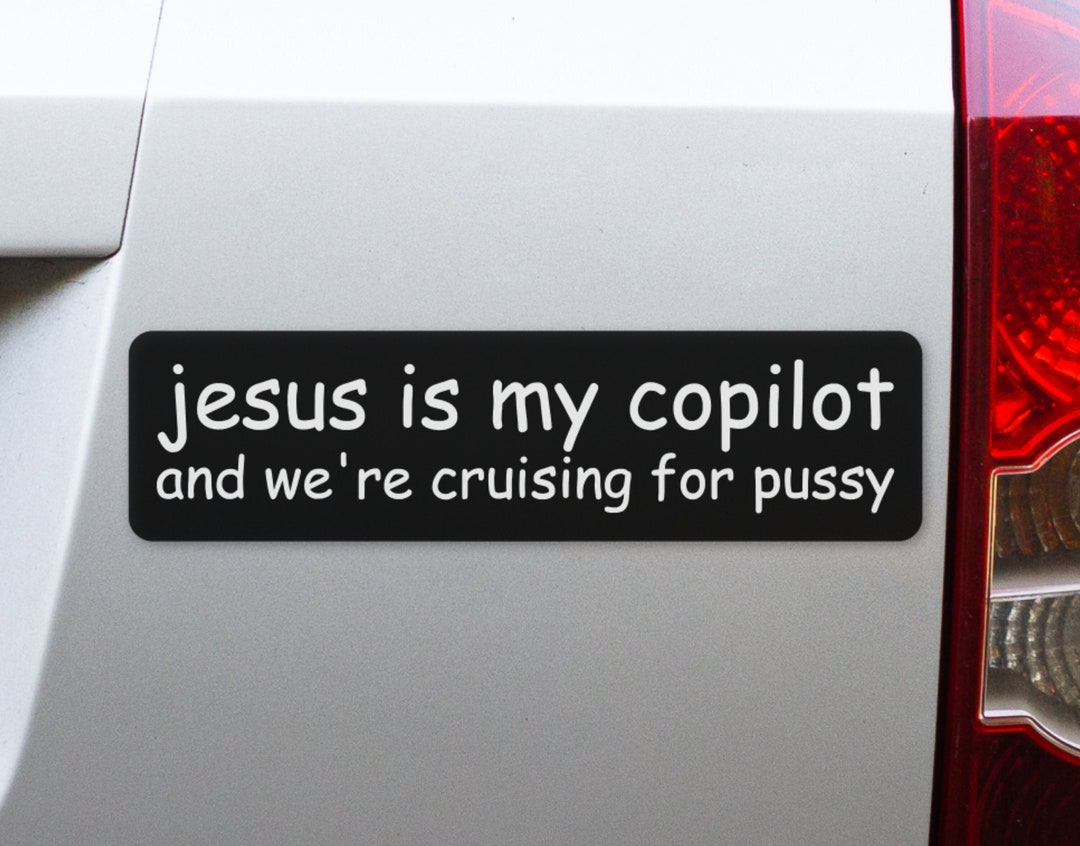 Jesus is My Copilot - Funny Bumper Sticker - Funny Decal - Car Sticker ...