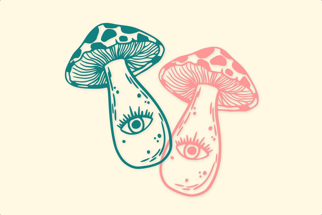 Vinyl Mushroom Sticker - Waterproof Vinyl Mushroom Decal - Bumper ...