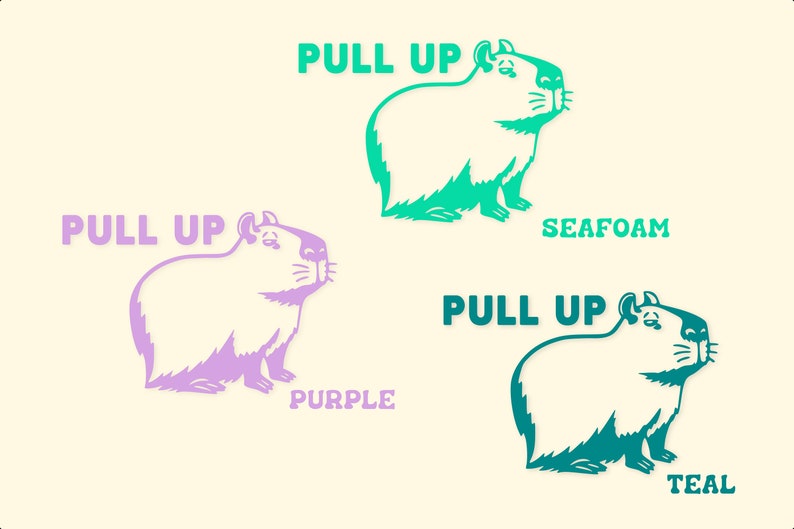 Capybara Bumper Sticker Pull up Capybara Vinyl Decal for - Etsy