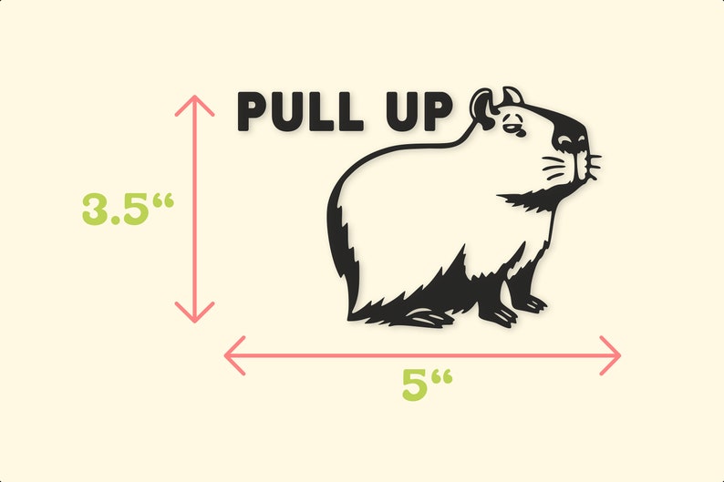 Capybara Bumper Sticker Pull up Capybara Vinyl Decal for - Etsy