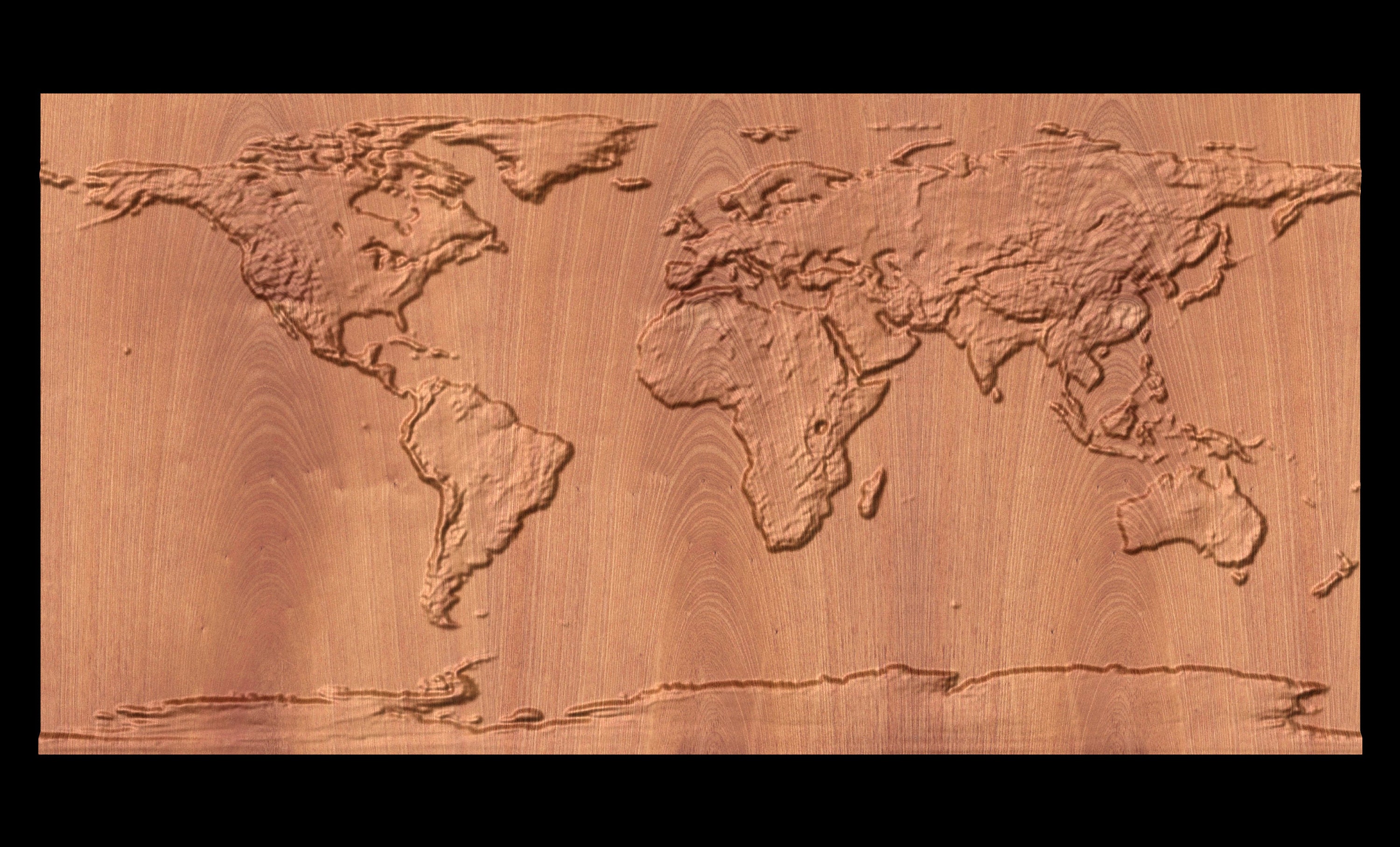 World Map 3D Relief CNC Cutting File - Etsy Canada