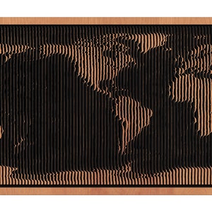 World Map CNC V-carve Vector File for Engraving - Etsy