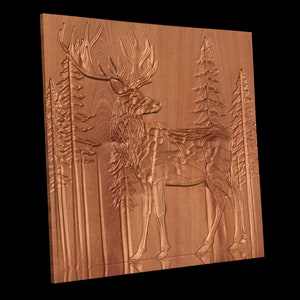 Bas-relief "elk" 3d File MJ007 for CNC - Etsy