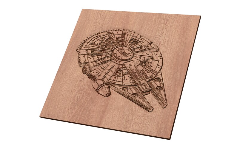 Bas-relief millenium Falcon 3D File for CNC - Etsy
