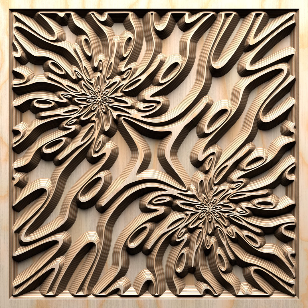 TMGW1 Wavy Pattern Vector File for V Bit Carving With Software Vectric Aspire, Cut3d, Artcam - Etsy