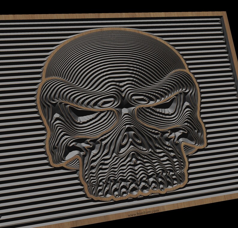 Skull24 file for V bit carving | Etsy