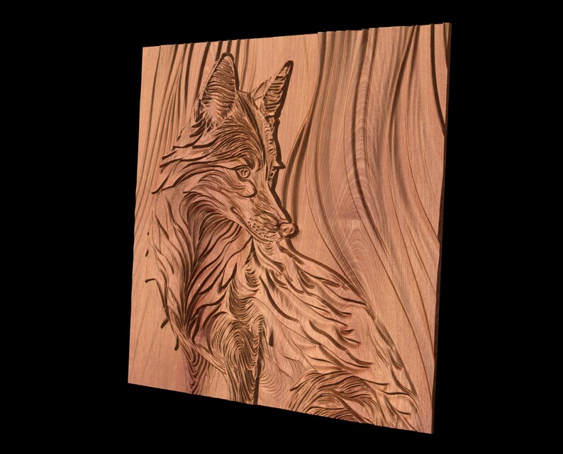 Bas-relief fox 3d File MJ005 for CNC - Etsy