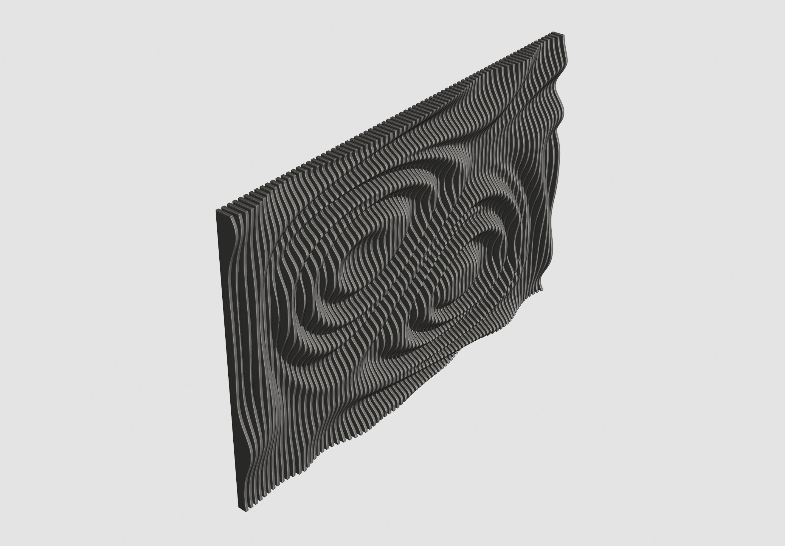 Woodworking & Carpentry 1-4 Parametric Wave Wall Art Decor Panel STL OBJ 3D Model digital file ...