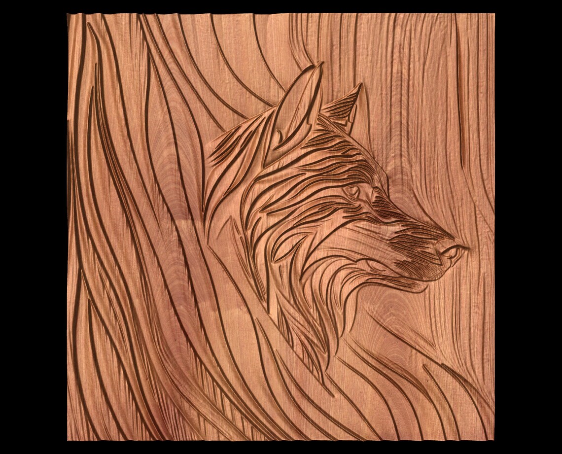 Bas-relief wolf 3d File MJ004 for CNC - Etsy