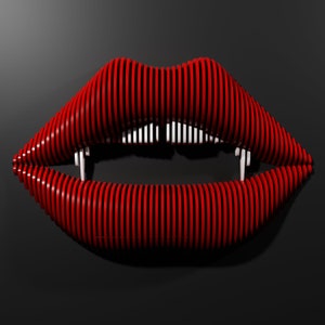 Parametric Wall Art VAMPIRE LIPS CNC Cutting File - Etsy
