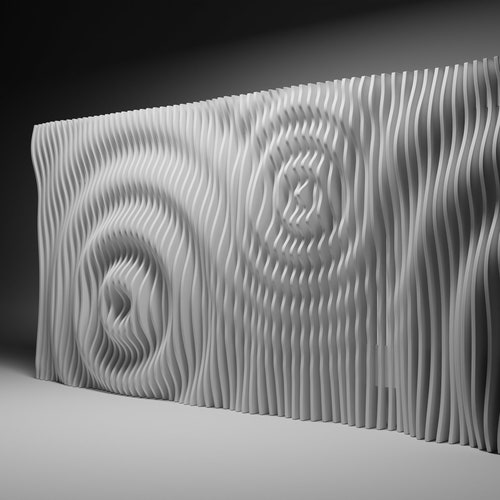 Wave Wall Art 3 Parametric CNC Cutting File - Etsy