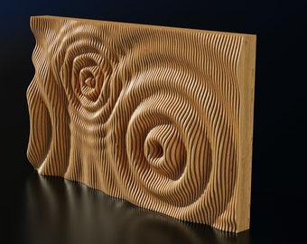 Wave Wall Art 3 Parametric CNC Cutting File - Etsy