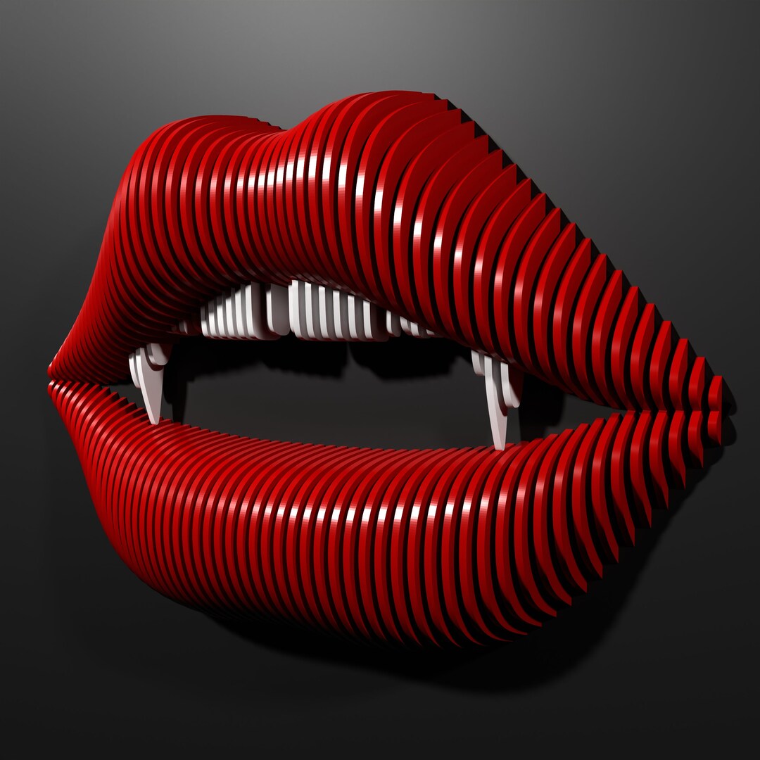 Parametric Wall Art VAMPIRE LIPS CNC Cutting File - Etsy