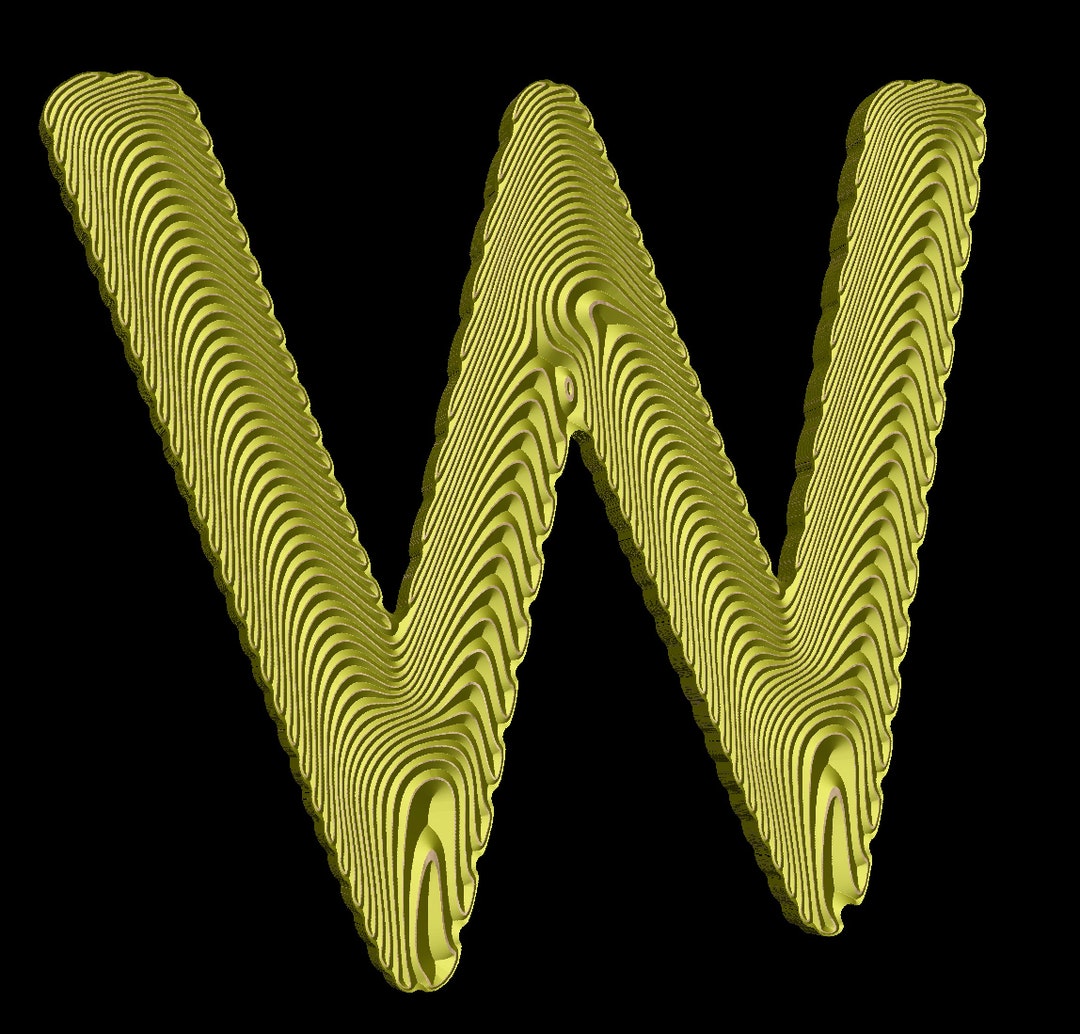 Set of 3D Floating Wave Effect Letters A-Z - Etsy