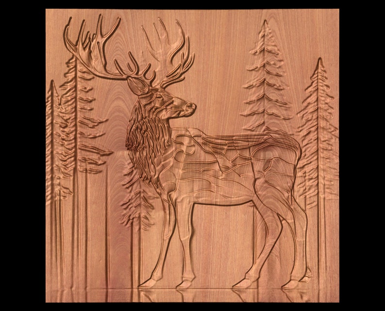 Bas-relief elk 3d File MJ007 for CNC - Etsy