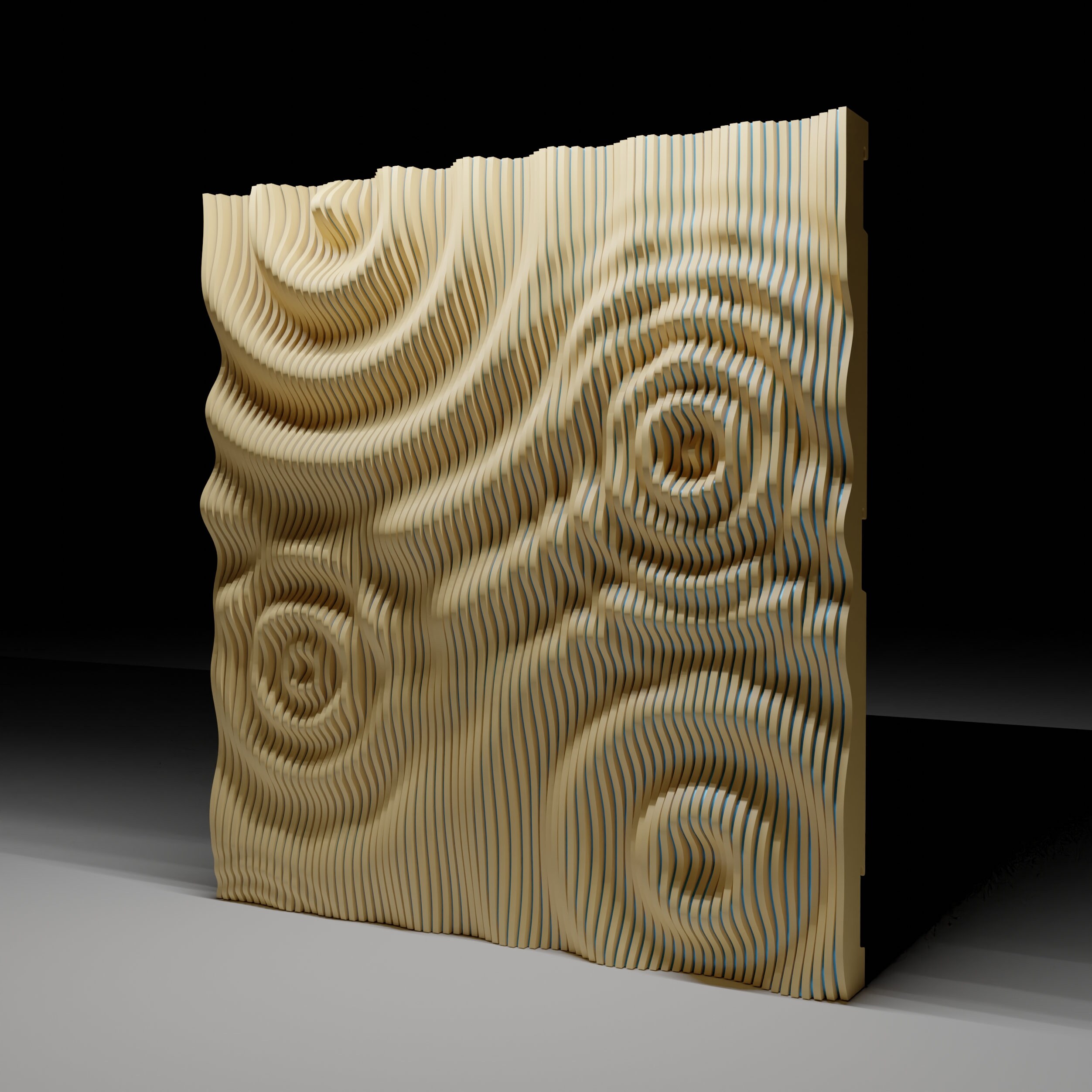 Parametric Wave Wall 71TV2 With Sound Insulation Layers CNC Cutting ...