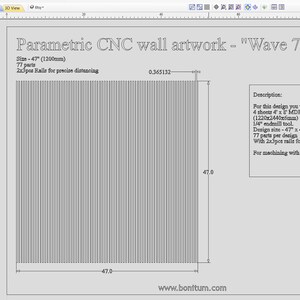 Parametric Wallart CNC Cutting File wave 7-17-6 and 3d Relief - Etsy