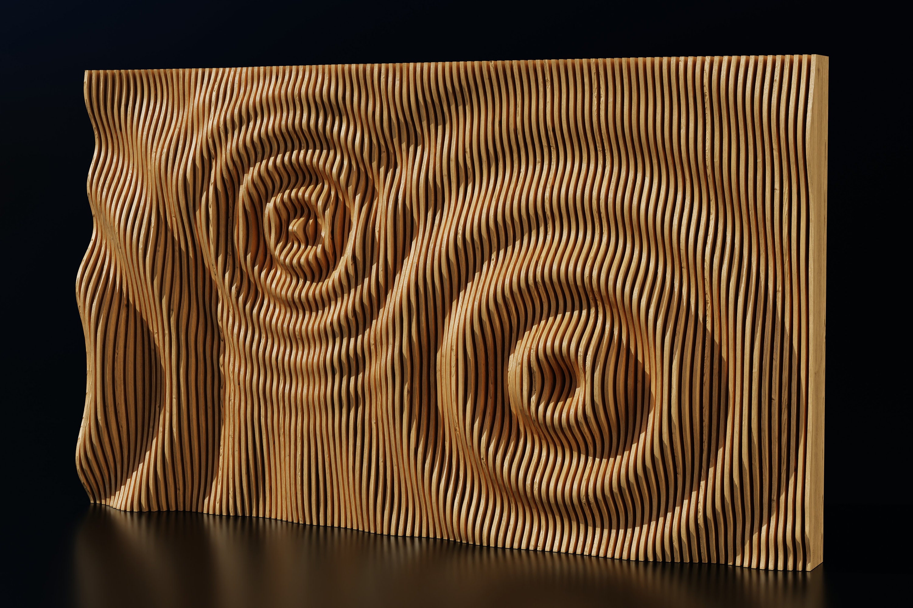Parametric Wall Art Wavewall50 Cnc Cutting File Etsy