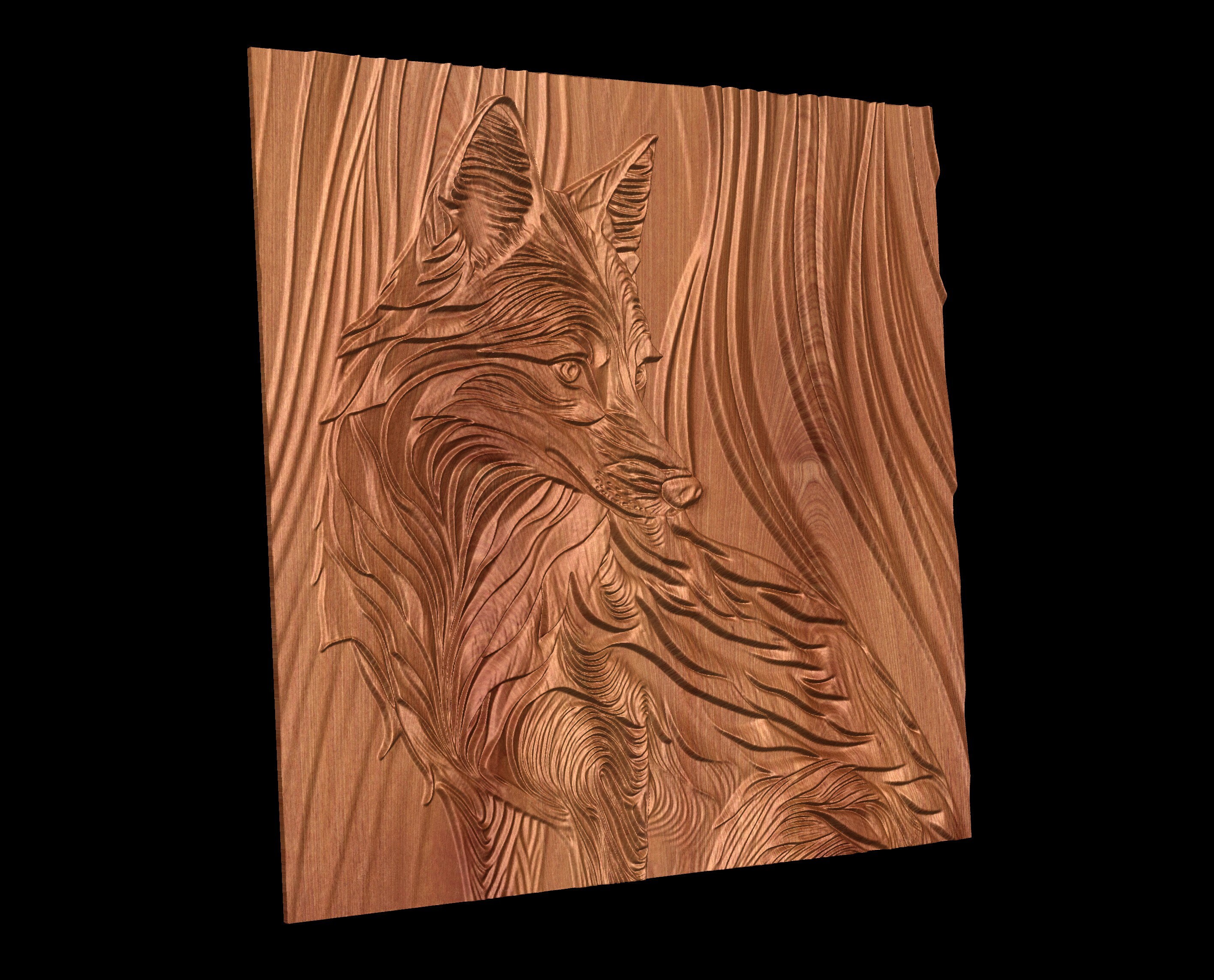 Bas-relief "fox" 3d File MJ005 for CNC - Etsy UK