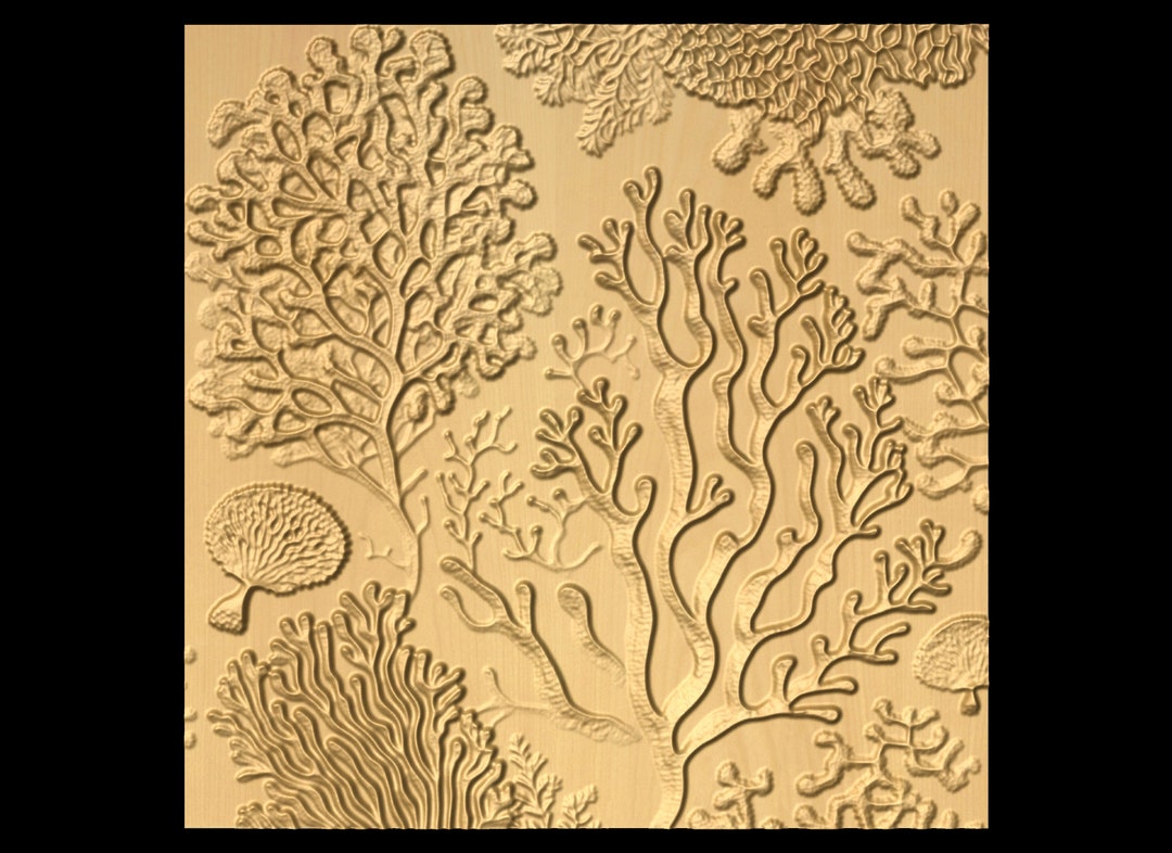 Bas-relief "corals 4" 3D File for CNC - Etsy