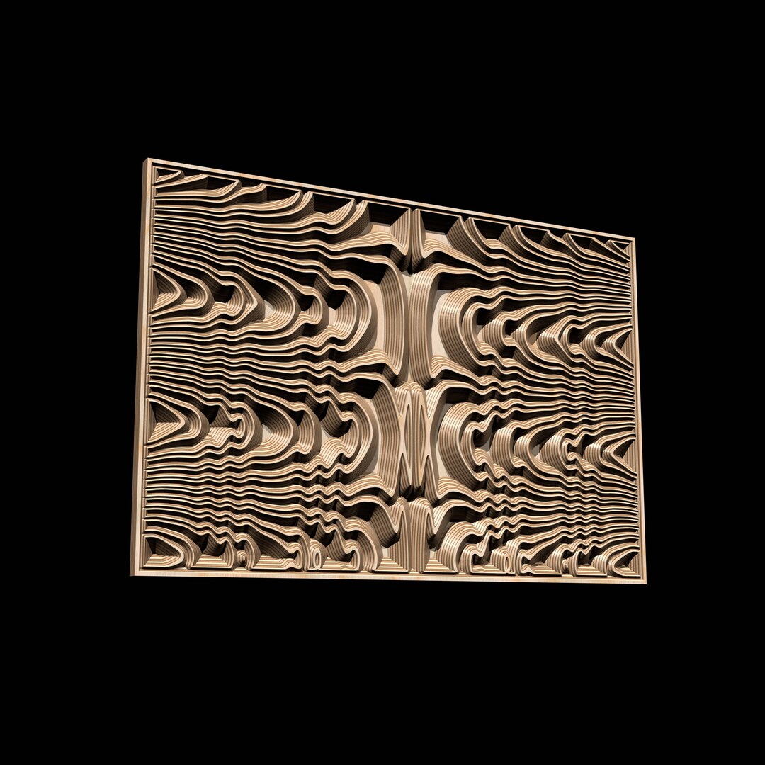 Jungle144-s10 Wavy Pattern Vector File for V- Bit Carving With Software Vectric Aspire, Cut3d ...