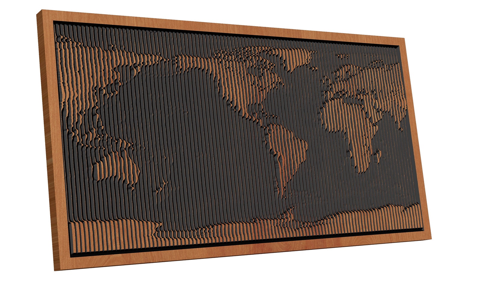 World Map CNC V-carve Vector File for Engraving | Etsy