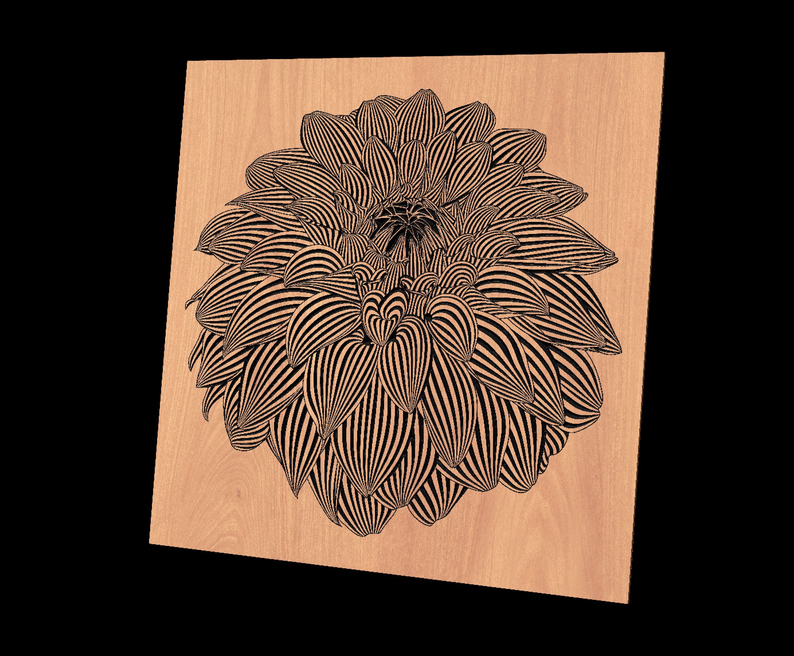 The Vector File for V- Bit Carving "dahlia" - Etsy
