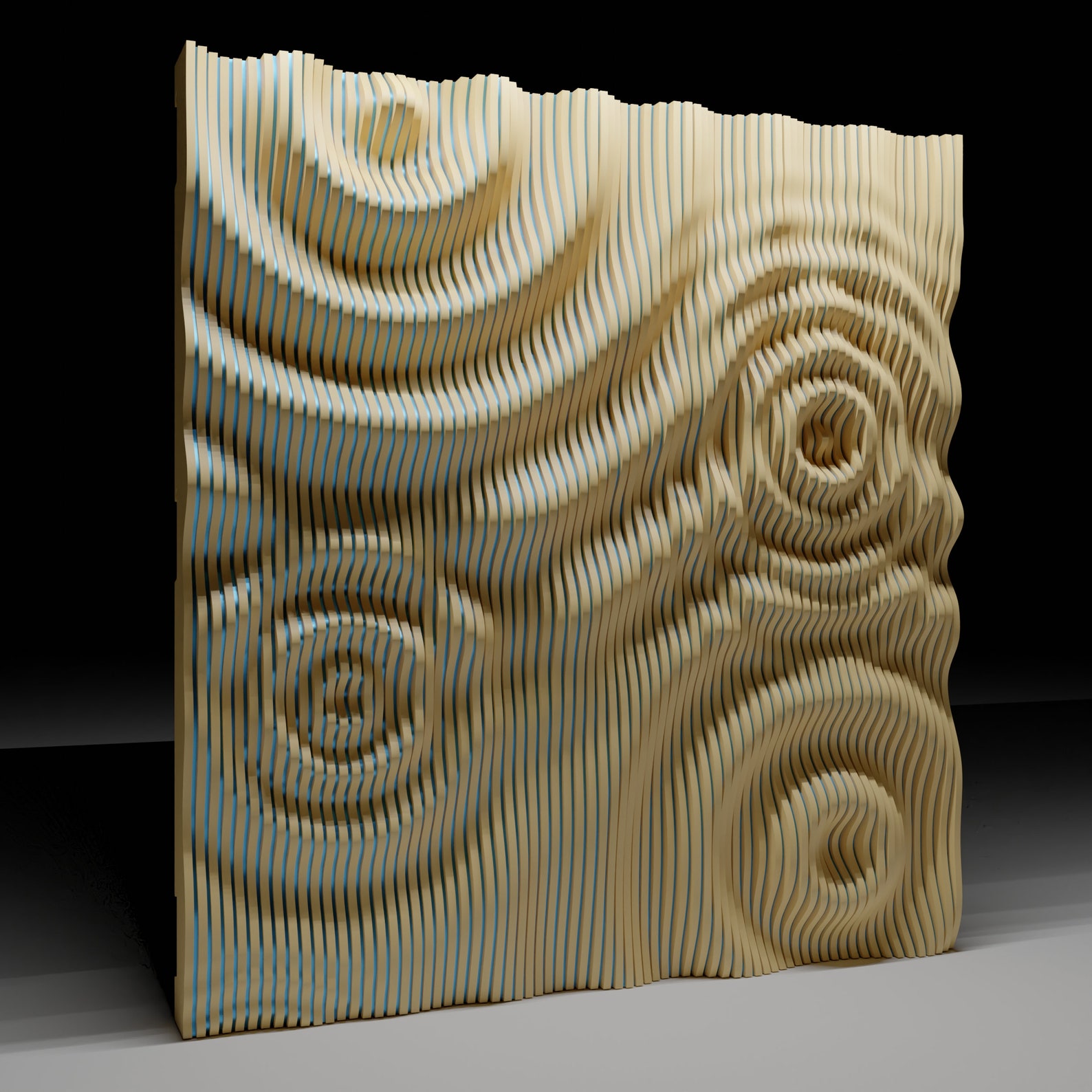 Parametric Wave Wall 71TV2 With Sound Insulation Layers CNC - Etsy
