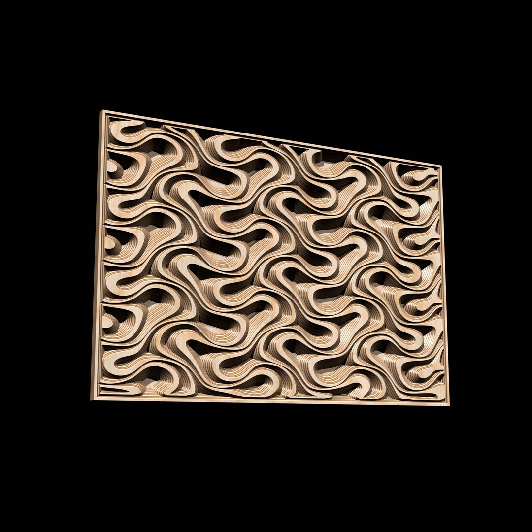 Jungle122-s6 Wavy Pattern Vector File for V- Bit Carving With Software ...