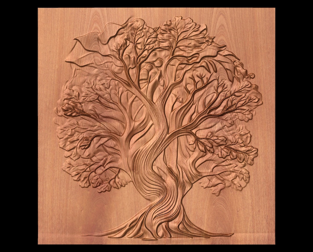 Bas Relief Tree Of Life 3d File Mj001 For Cnc Etsy