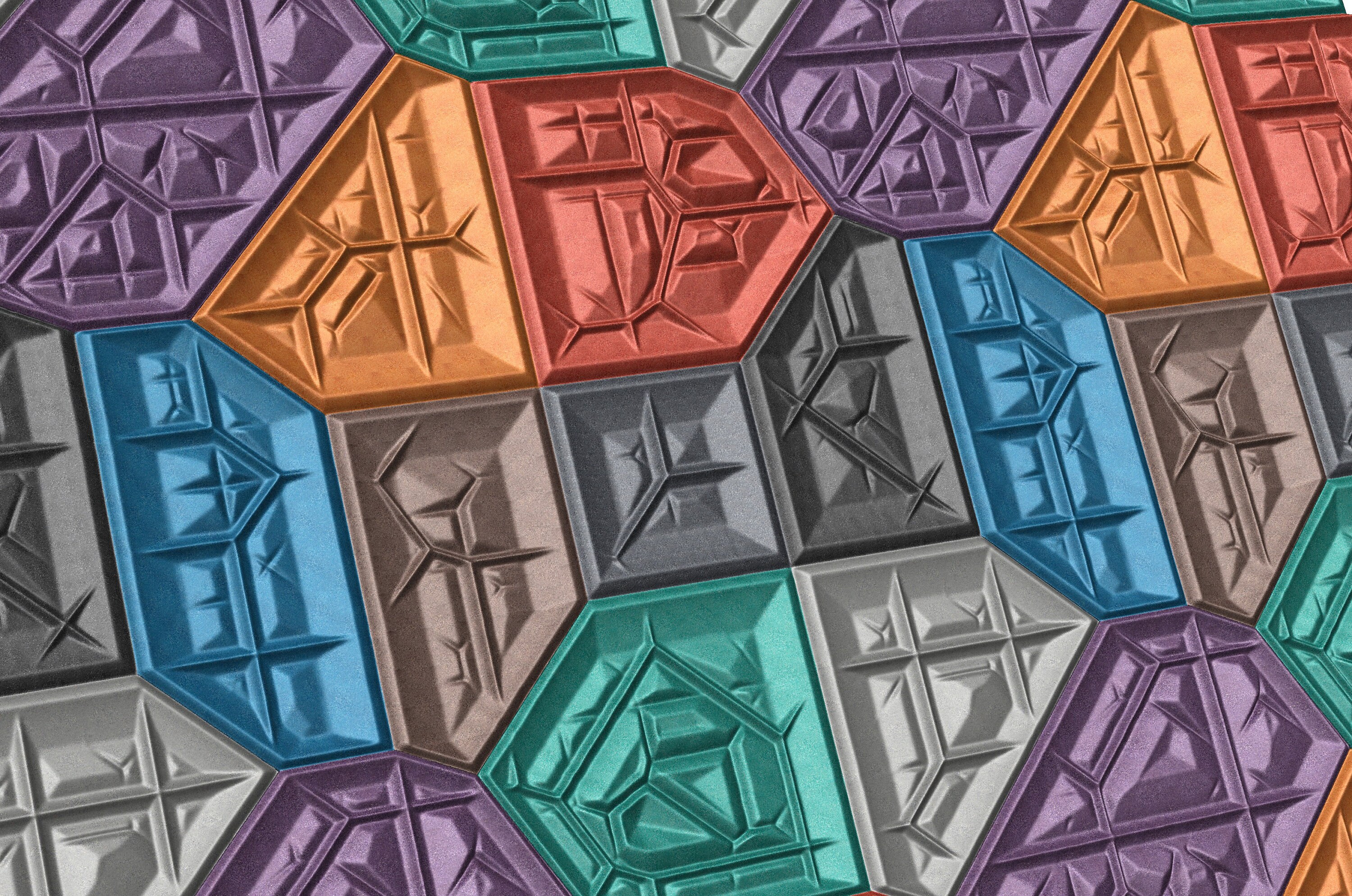 Wall panel tile 3D model Flagstone33 seamless geometric | Etsy