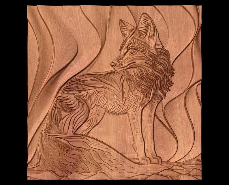 Bas-relief fox 3d File MJ006 for CNC - Etsy