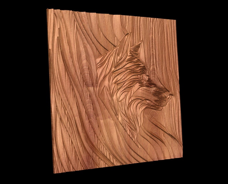 Bas-relief wolf 3d File MJ004 for CNC - Etsy